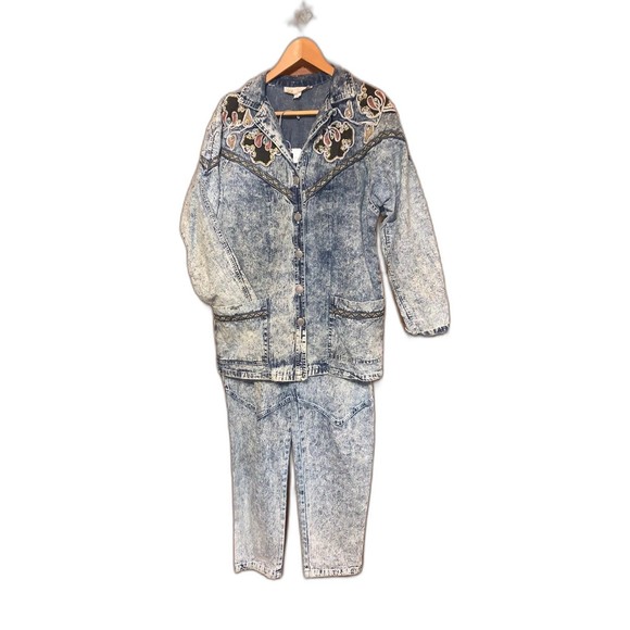 Jackets & Coats | Monique Fashions Acid Wash Denim Jacket Pants Outfit ...